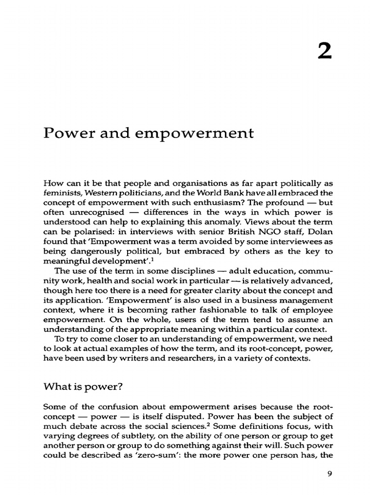 Understanding Power and Empowerment | PDF | Empowerment | Power (Social ...