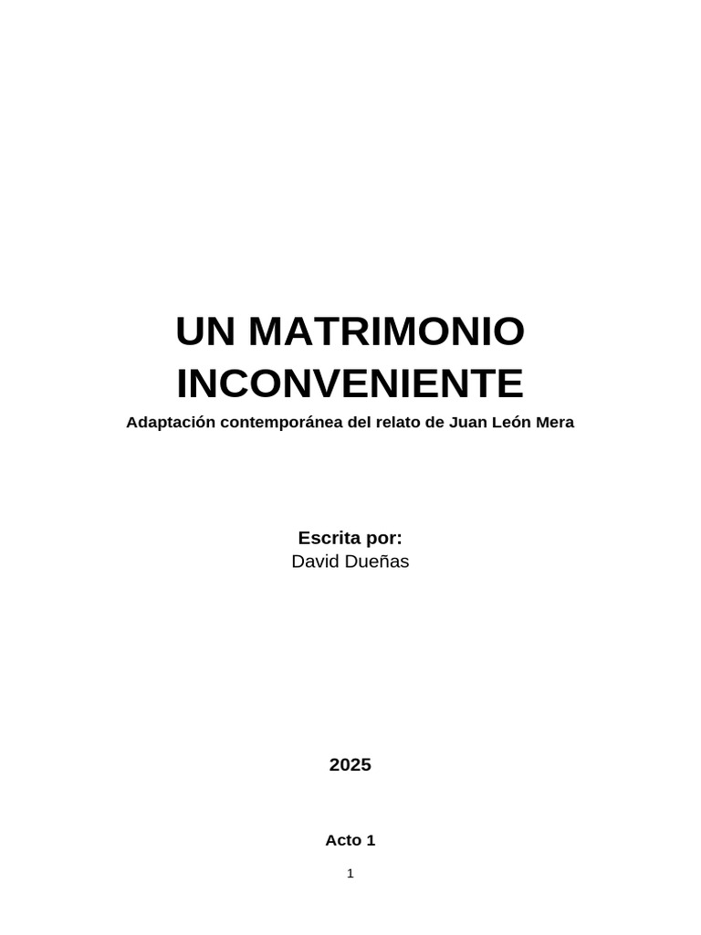 Obra Un matrimonio Incierto | PDF | Amor | Vino
