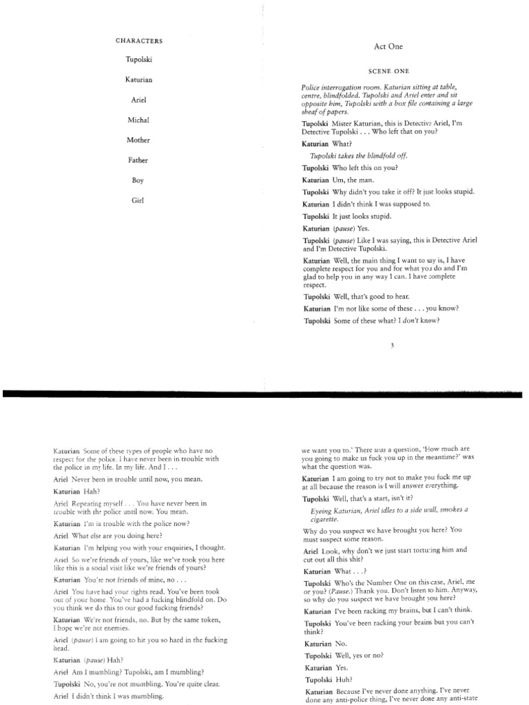 The Pillowman Script Analysis | PDF