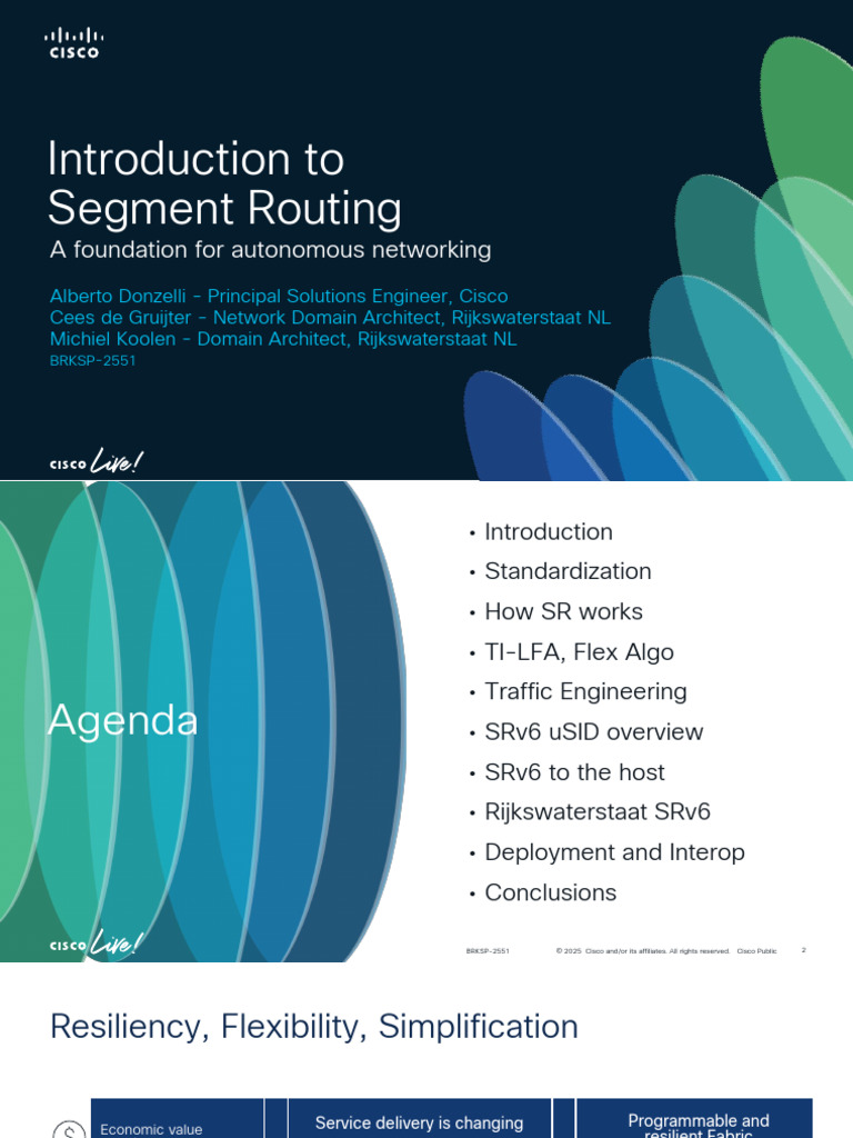 BRKSP 2551 Segment Routing | PDF | Networking | Multiprotocol Label Switching