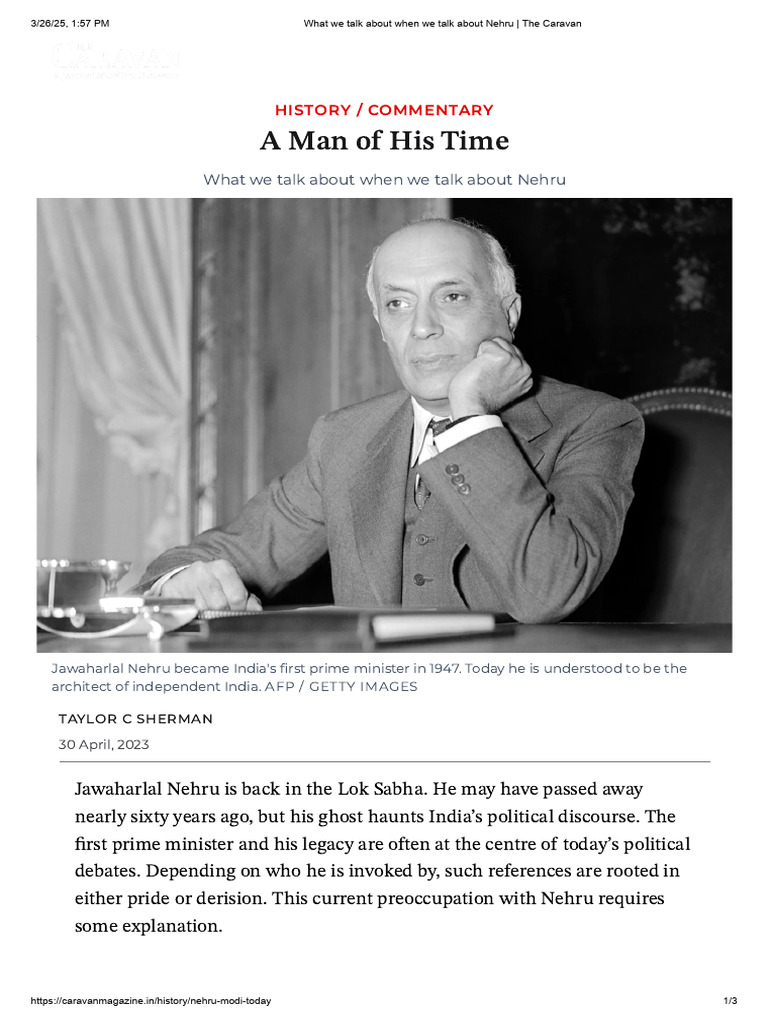 Nehru's Legacy in Modern India | PDF | Jawaharlal Nehru | Indian ...