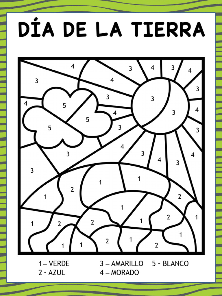 Dia de La Tierra Coloreamos Por Numero | PDF | Color | Arco iris