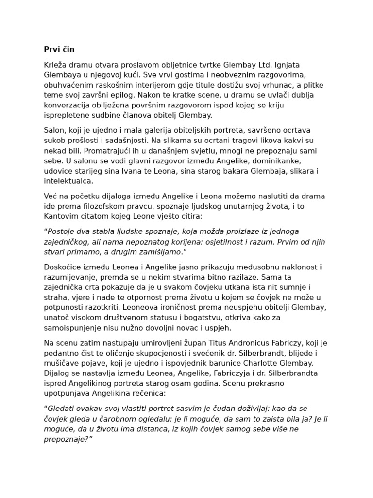 Krleza, Gospoda Glembajevi | PDF