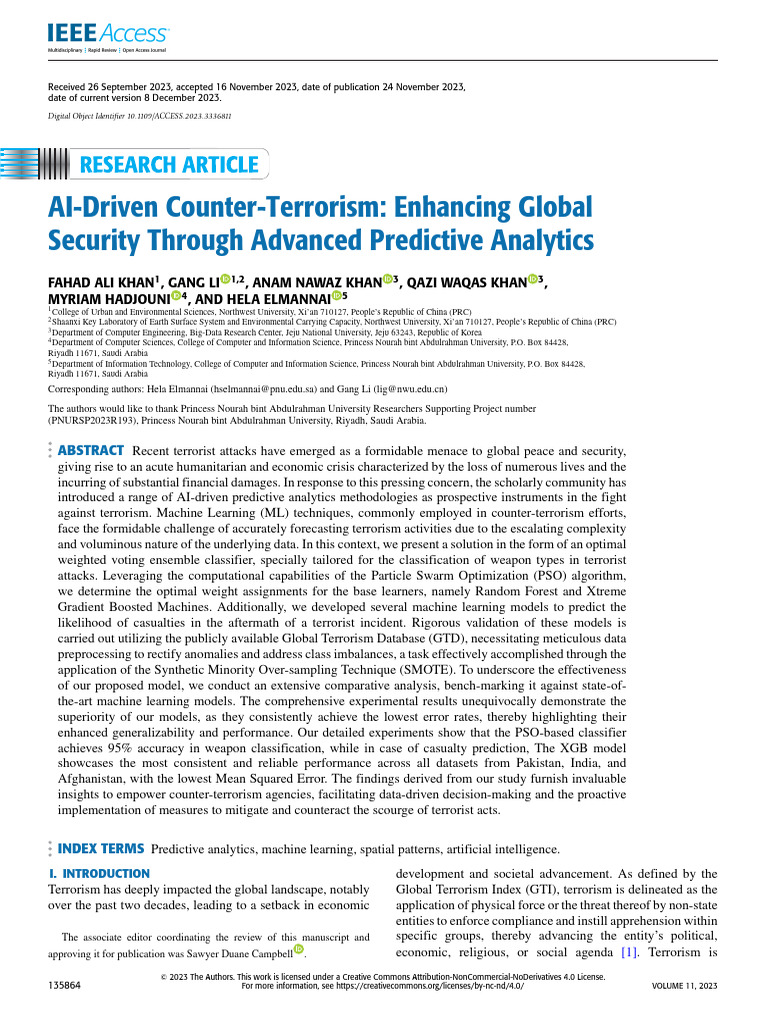 Ai In Counter Terrorism Predictive Analytics Pdf Machine Learning