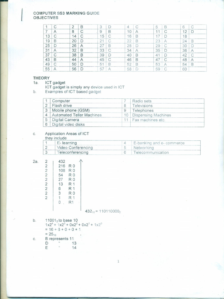 Computer Marking Scheme | PDF