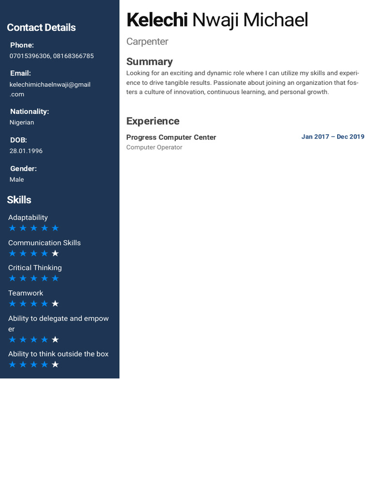 Kelechi Resume 229 | PDF