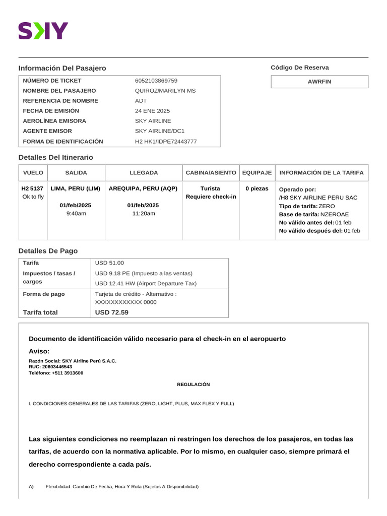 Modelo Factura Pasaje | PDF | Pasajero | Transporte