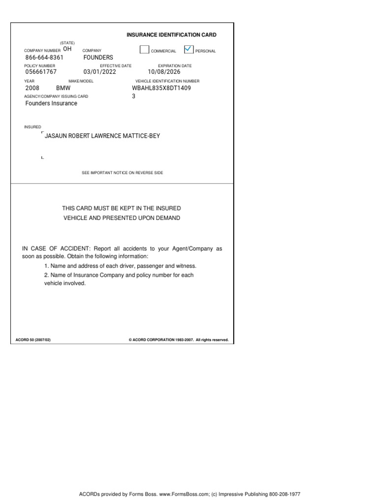 Insurance Identification Card | PDF