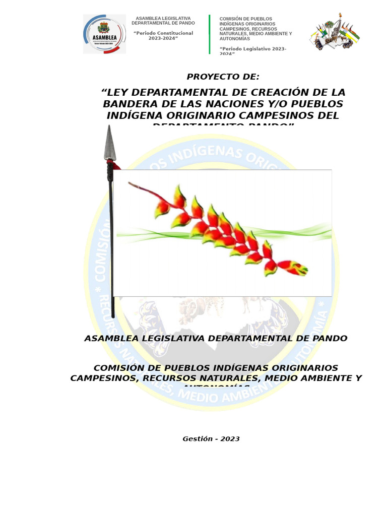 Ley de Creación de Bandera Indígena Pando | PDF | Bolivia