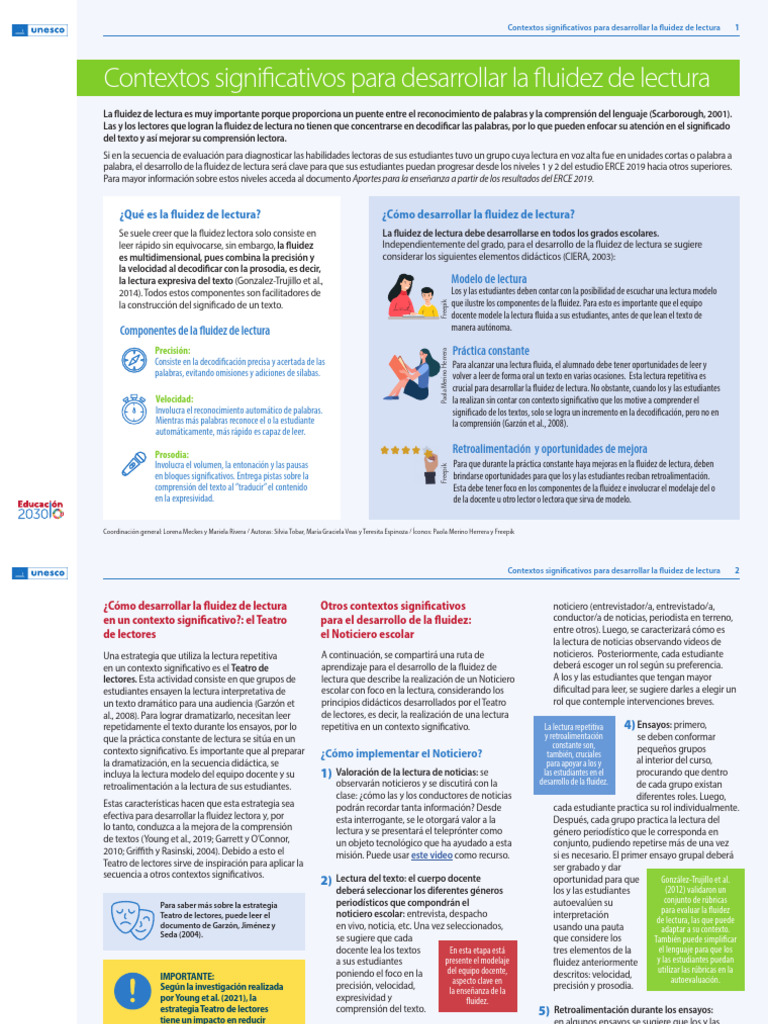 Fluidez de lectura en contextos significativos | PDF | Comprensión ...