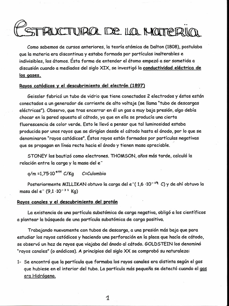 Descubrimientos Clave en la Estructura Atómica | PDF | Neutrón | Isótopo