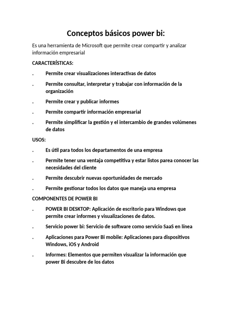 Conceptos Básicos Power Bi | PDF | Análisis de los datos | Datos