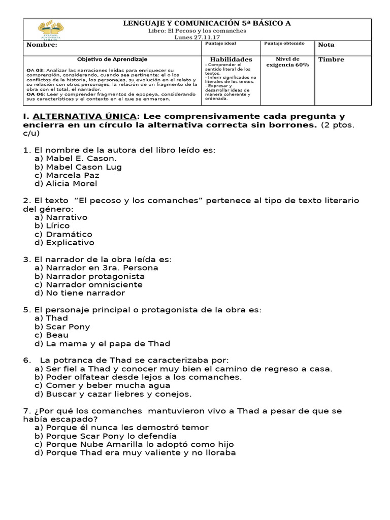 Análisis de "El Pecoso y los Comanches" | PDF | Narración
