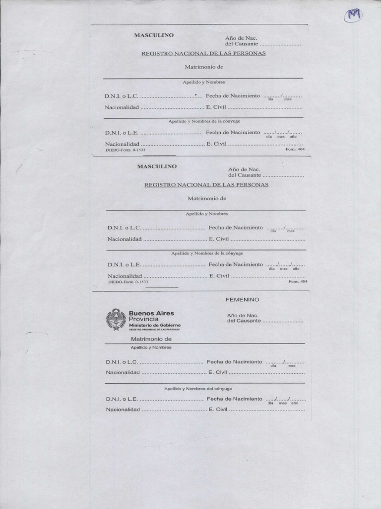 Ficha Matri Masc | PDF