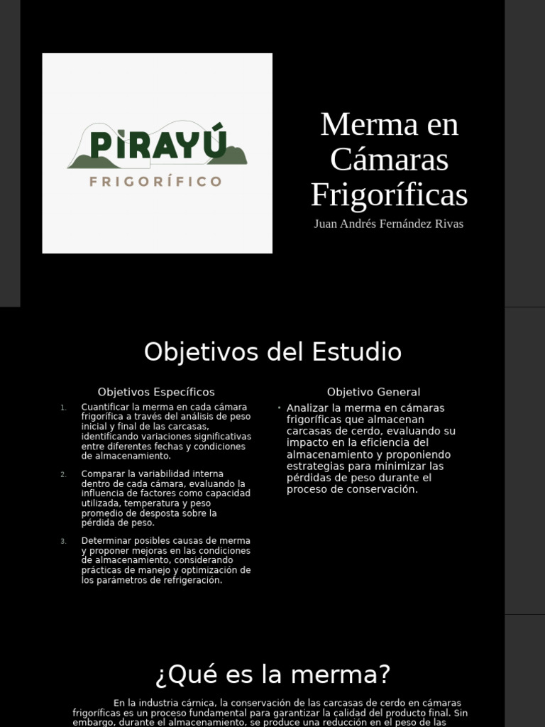 Análisis de Merma en Cámaras Frigoríficas | PDF | Carne | Refrigerador