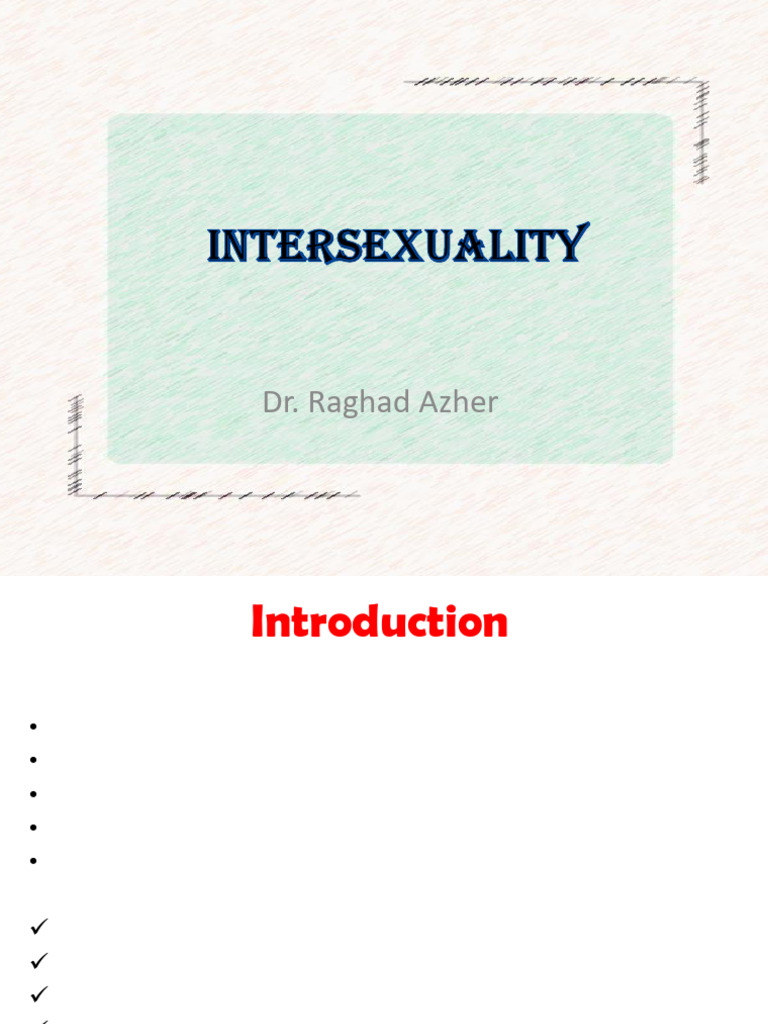 Intersexuality 250327 231242 | PDF | Intersex | Sex Organ