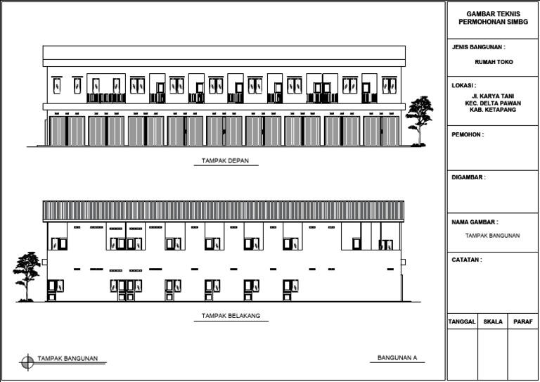 Gambar Teknik Permohonan SIMBG Ruko Ketapang | PDF