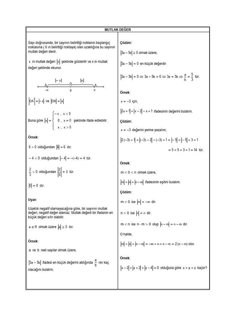 7-Mutlak Değer | PDF