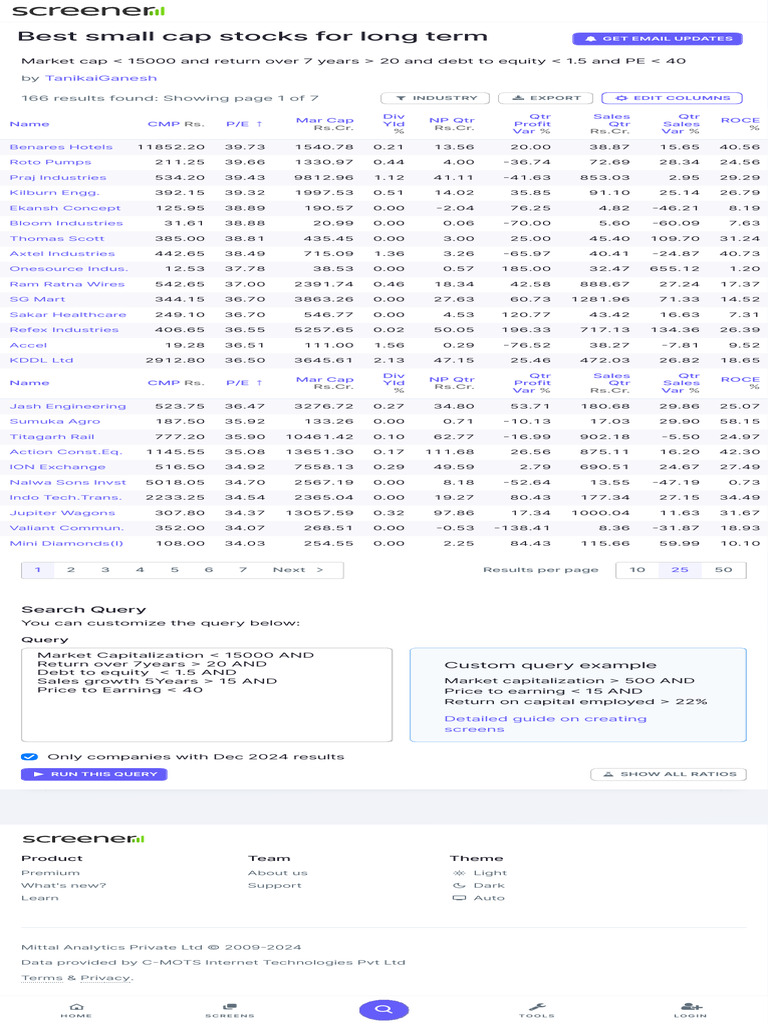 Top Small Cap Stocks for Long-Term Growth | PDF | Business Economics ...