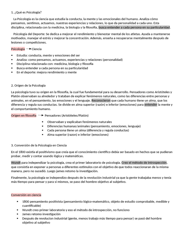 resumen d psico | PDF | Sicología | Pensamiento