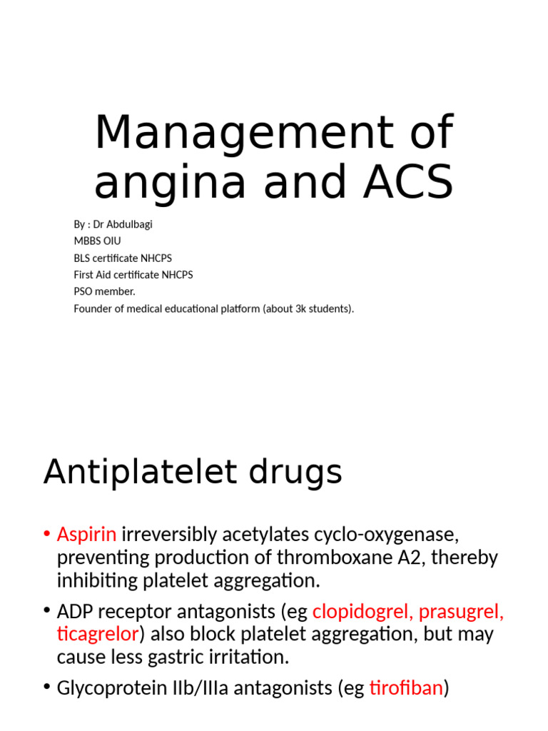 Management of ACS | PDF