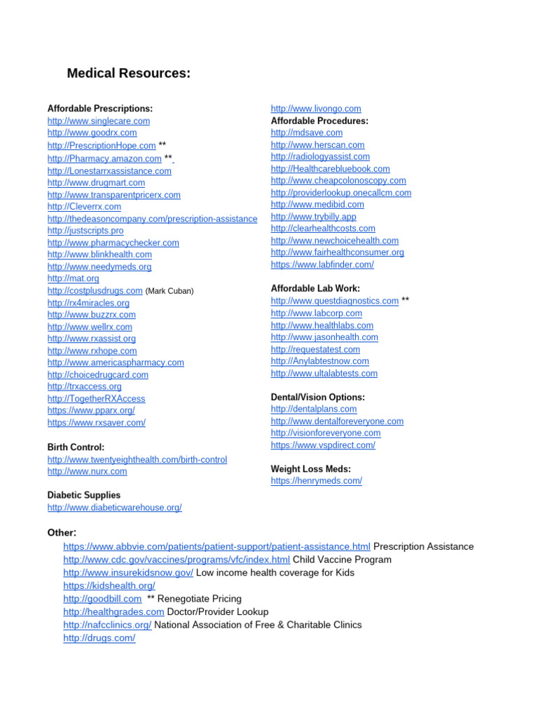 Affordable Medical Resources Online | PDF | Health Sciences | Medicine
