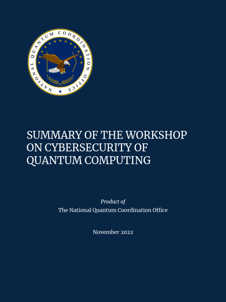Cybersecurity in Quantum Computing Workshop | PDF