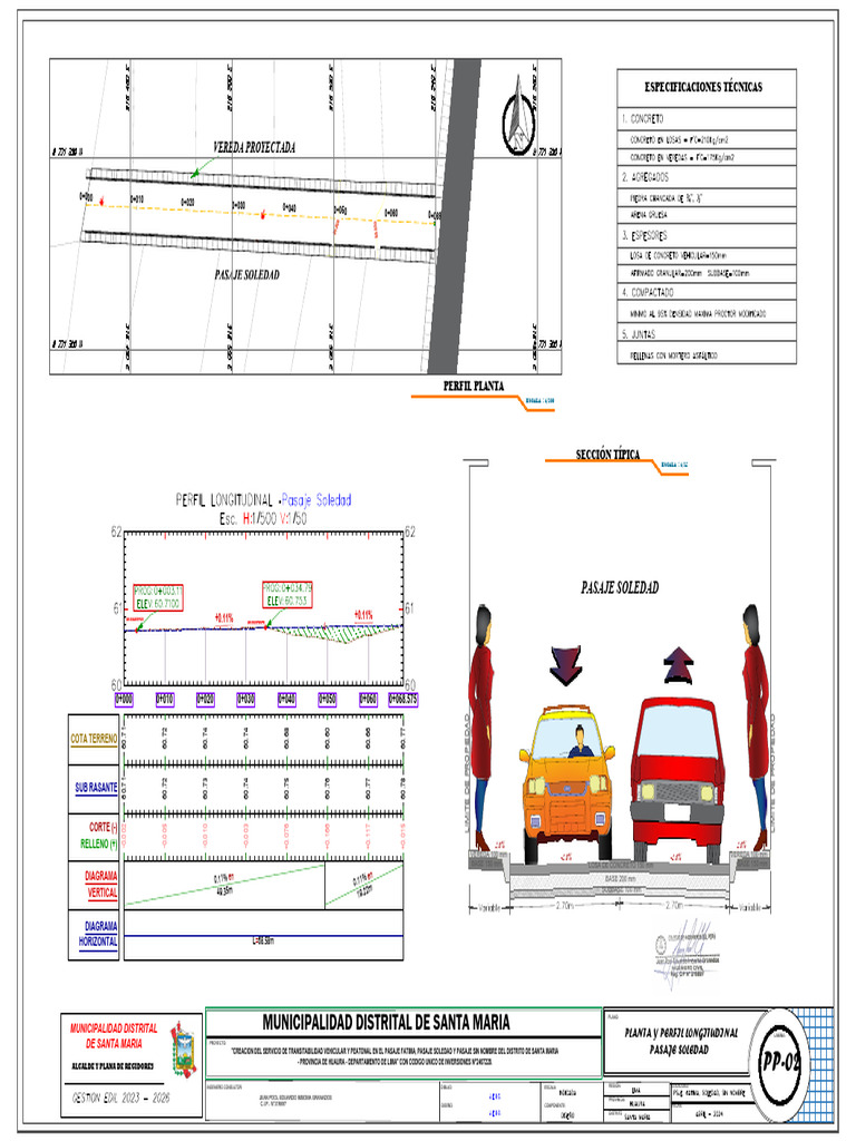 Planta y Perfil Longitudinal Pasajes-Pp-02 | PDF