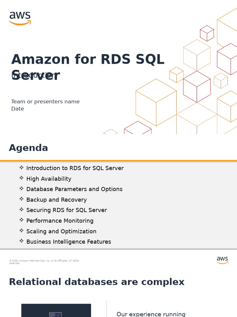 Amazon RDS for SQL Server Overview | PDF | Databases | Computer ...