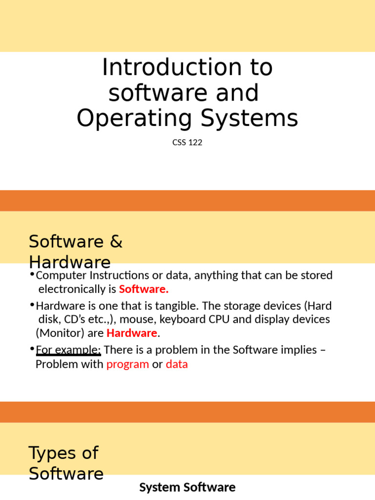 Overview of Software and Operating Systems | PDF | Operating System ...