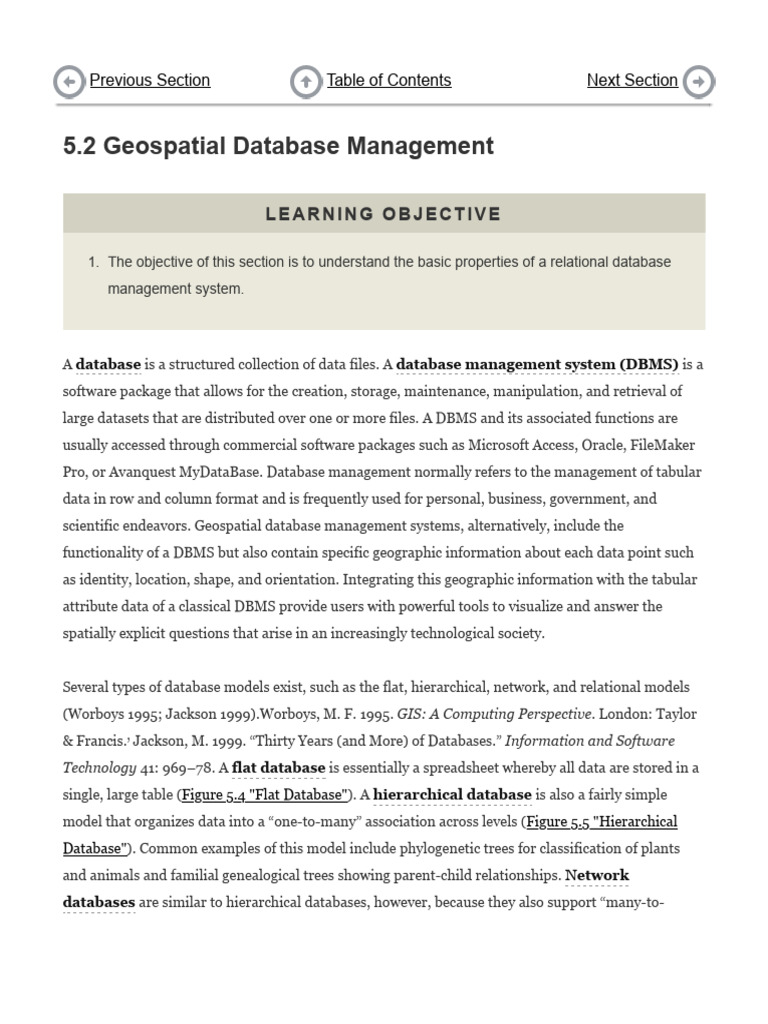 Geospatial Database Management | PDF | Databases | Relational Database