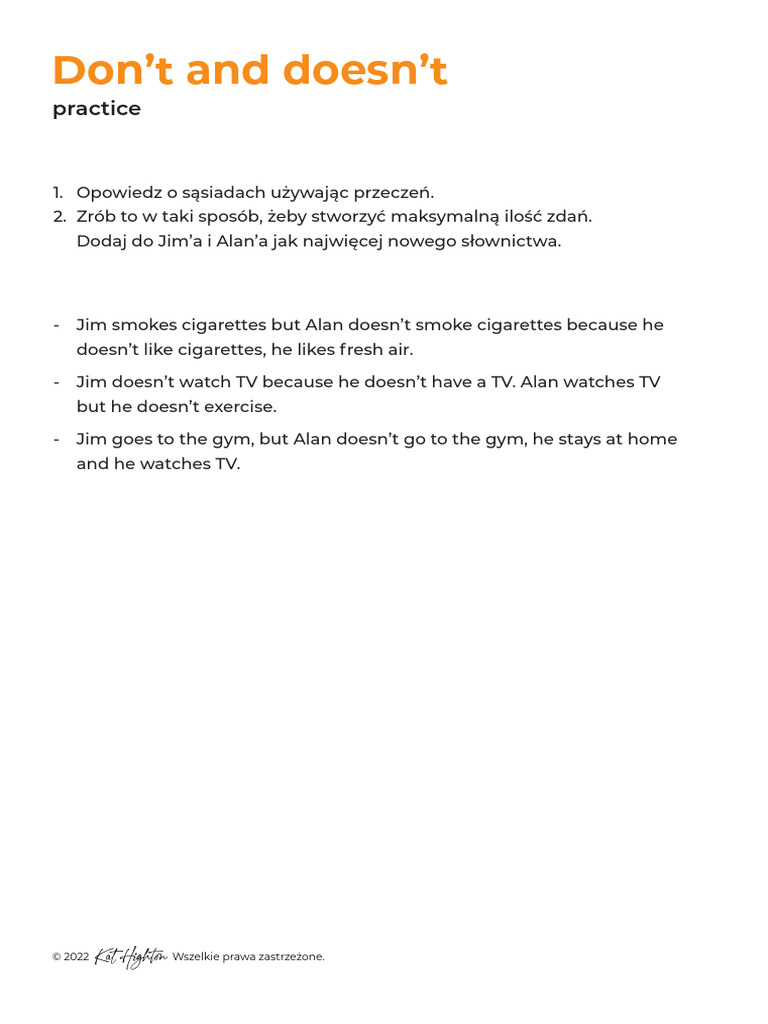 Don T and Doesn T Practice | PDF