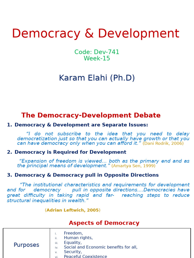 Democracy and Development Dynamics | PDF | Governance | Democracy