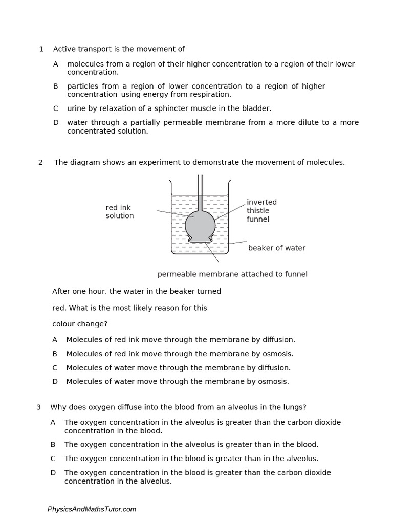 Active Transport and Diffusion Explained | PDF | Osmosis | Cell Membrane