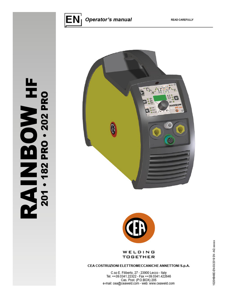Rainbow HF Welding Machine Manual | PDF | Welding | Construction