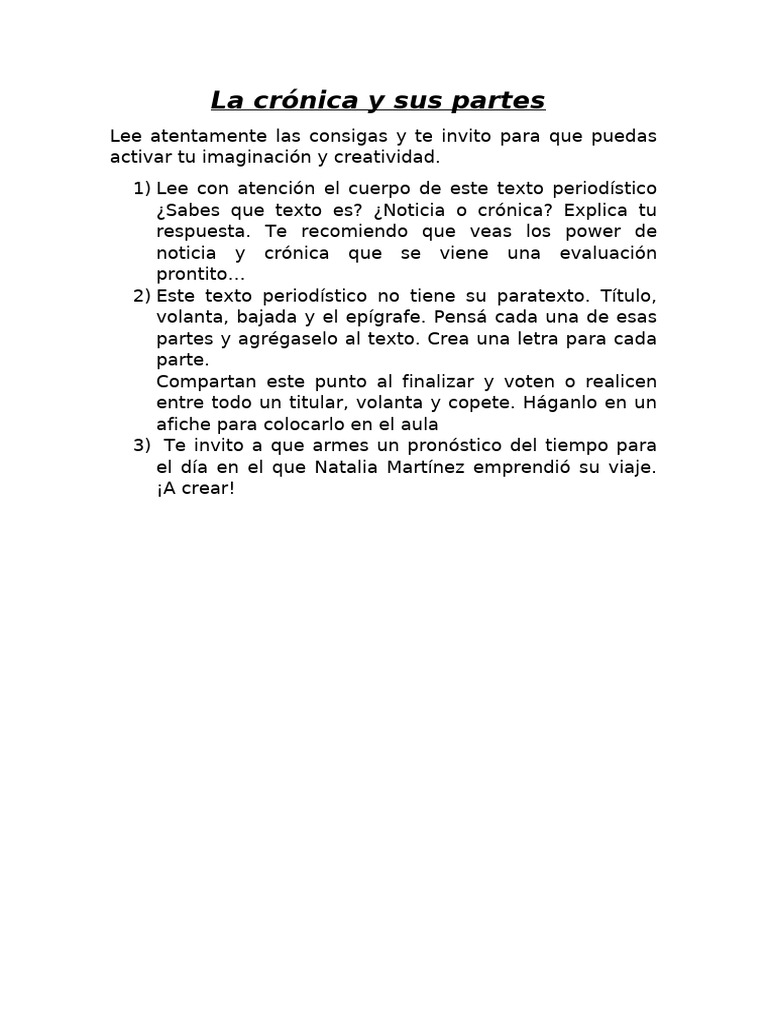 La Crónica y Sus Partes | PDF