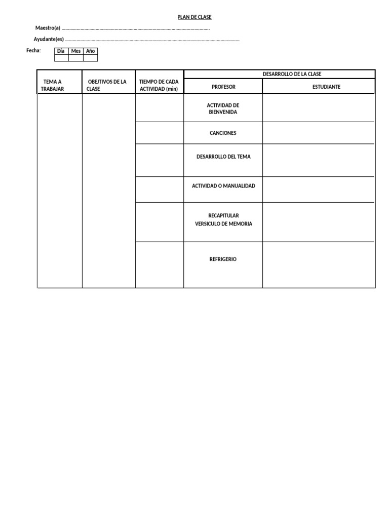 Plan de Clase | PDF