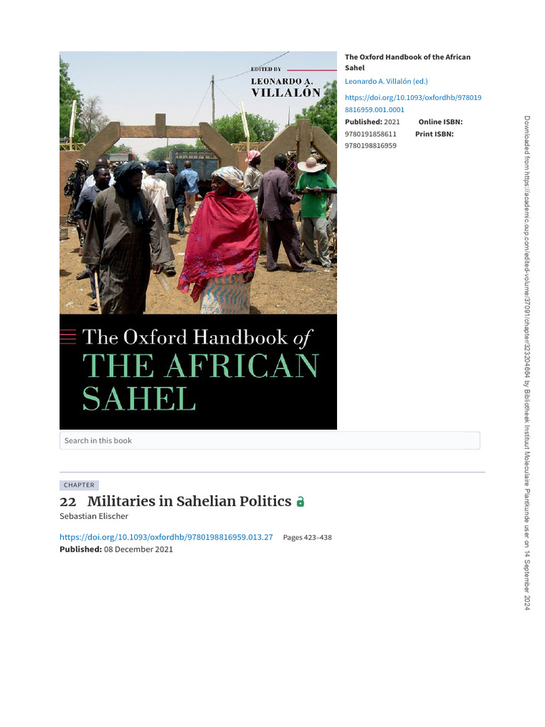 Elischer 2021 Militaries in Sahelian Politics | PDF | Mauritania | Niger