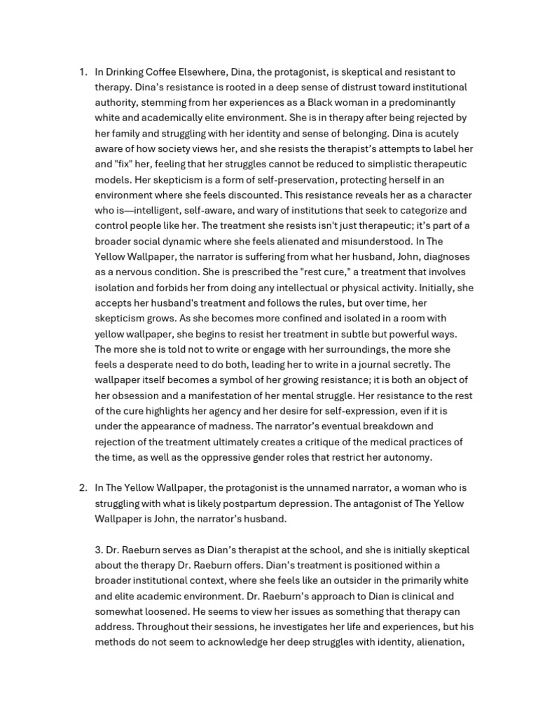 Gilman, Oates, & Packer Worksheet | PDF | The Yellow Wallpaper | Mental ...