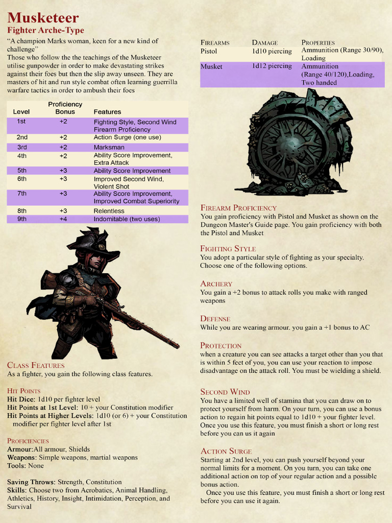 Darkest Dungeon DND Musketeer Class | PDF