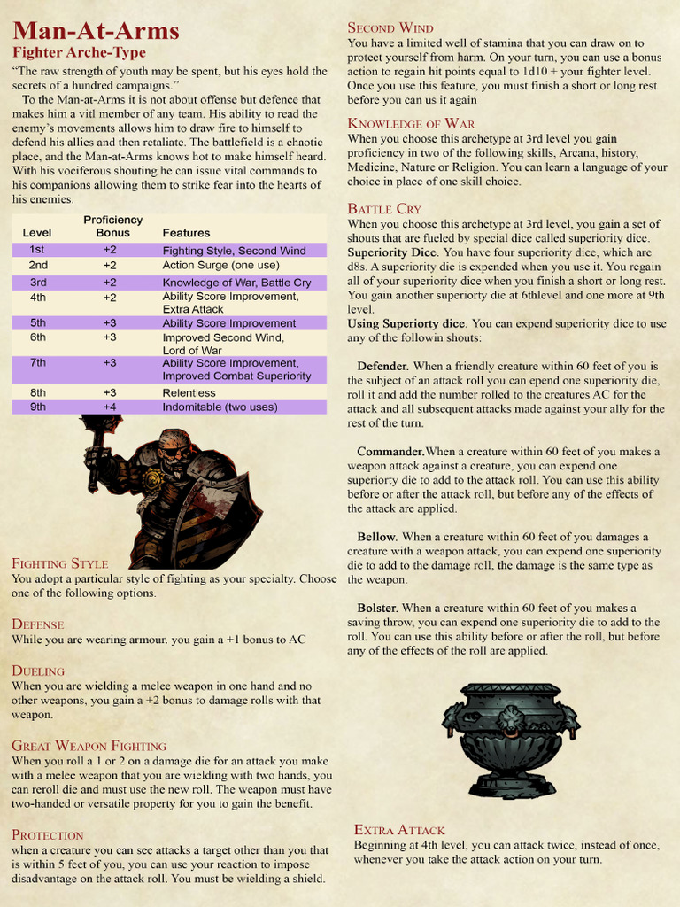 Darkest Dungeon DnD Man-at-Arms Class | PDF