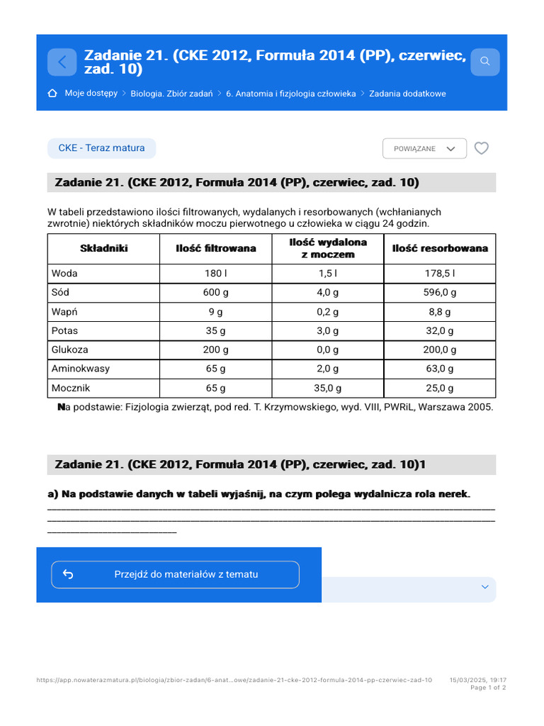 Nowa Teraz Matura - Zadanie 21. (CKE 2012, Formuła 2014 (PP), Czerwiec, Zad. 10) | PDF