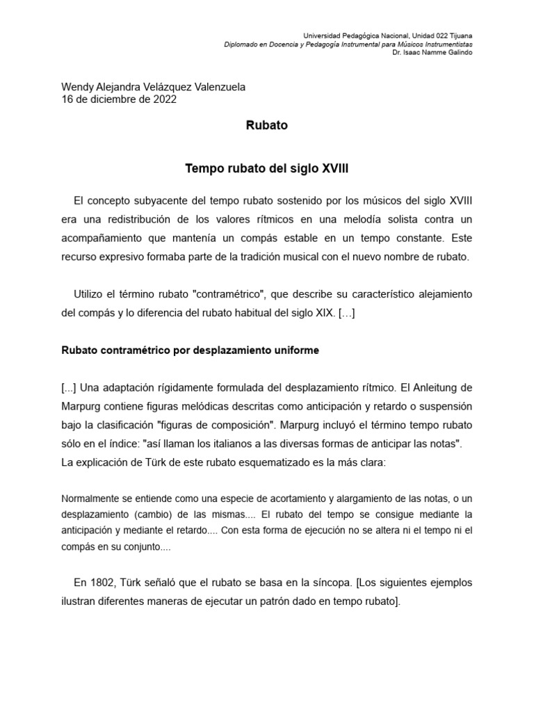 Rubato | PDF | Tempo | Ritmo
