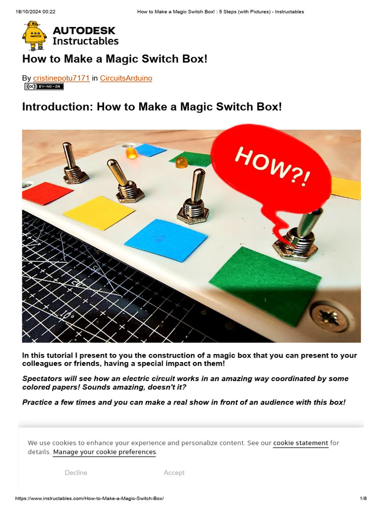How To Make A Magic Switch Box! - 5 Steps (With Pictures) | PDF | Arduino | Light Emitting Diode