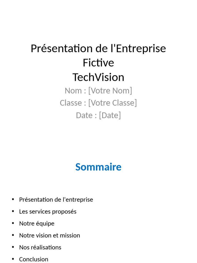 Presentation Entreprise TechVision | PDF