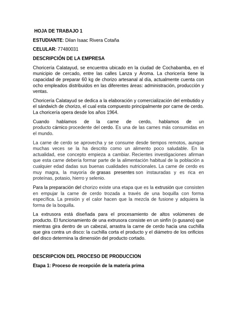 Automatización de Extrusora para Chorizos | PDF | Carne | Cerdo