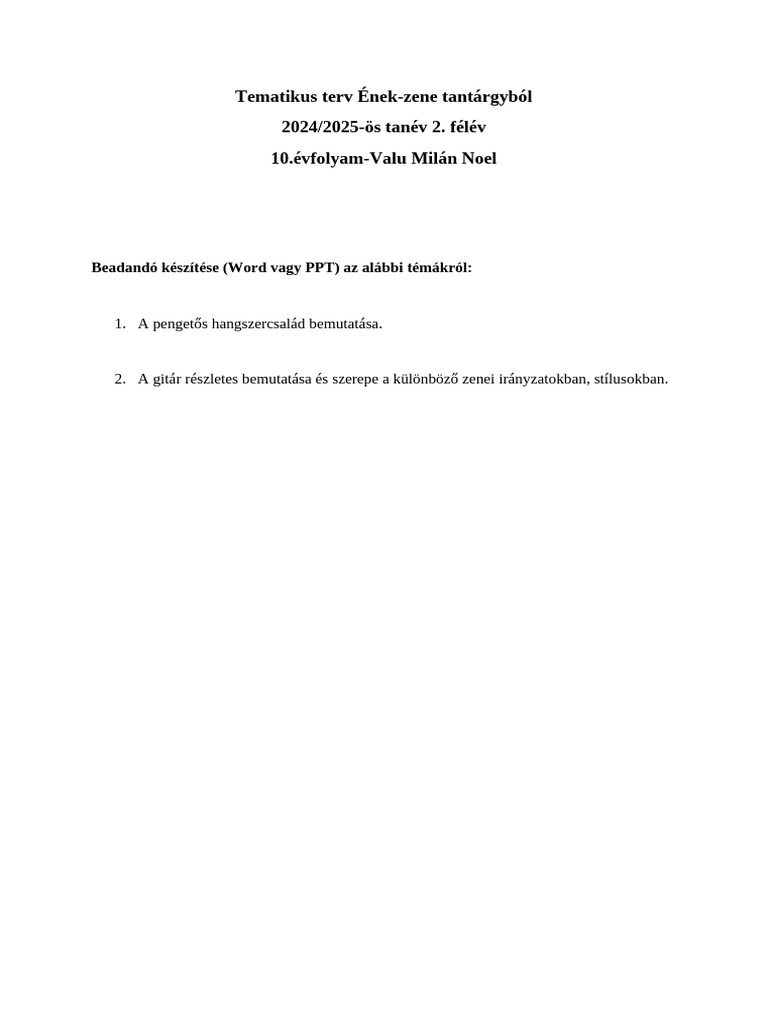 Ének 2.félév | PDF