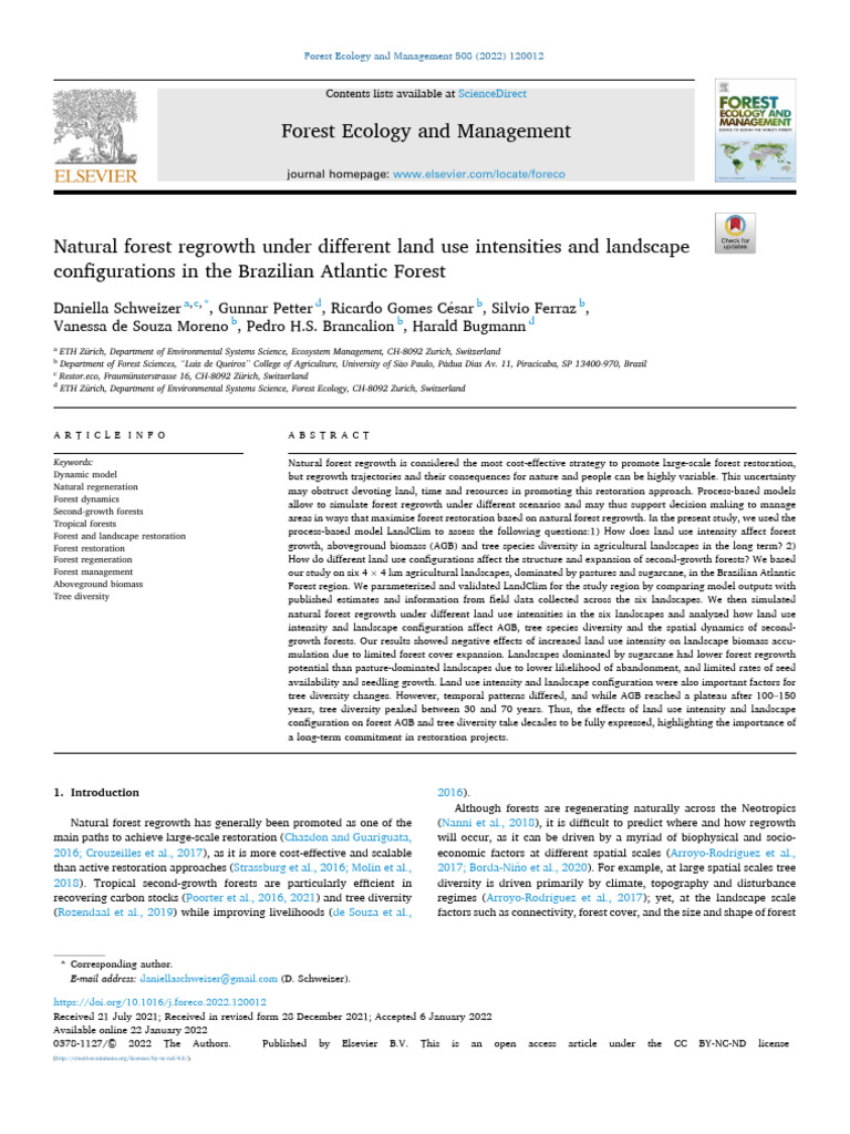 2022_Schweizer_natural_forest_regrowth_dif_land_use | PDF | Forests ...