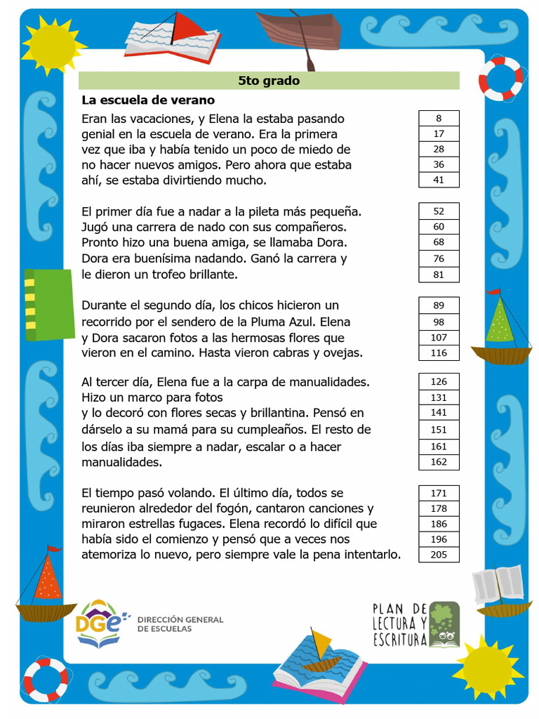 5to Grado La Escuela de Verano | PDF