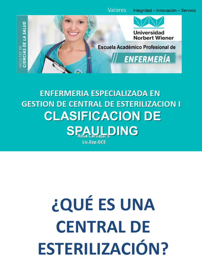 Clasificacion Spaulding | PDF | Esterilización (Microbiología) | Infección